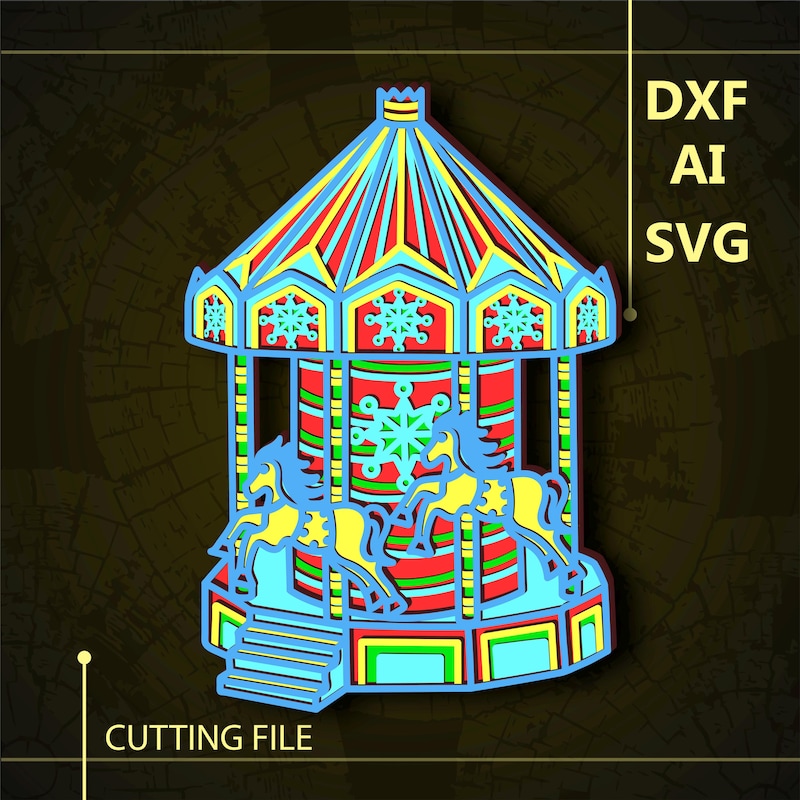 3d Carousel Svg - Etsy