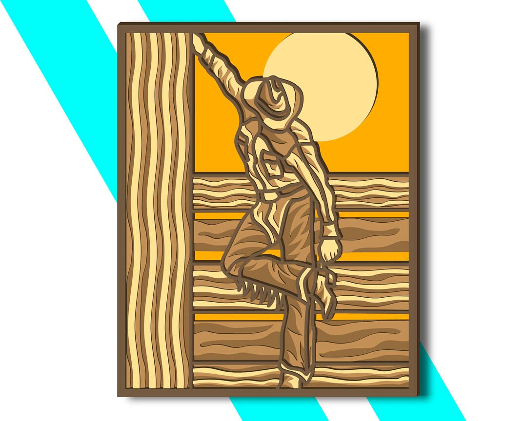 Western Cowboy Mandala SVG/ Western Cowboy CNC/ Multilayer Svg/ Cutting ...