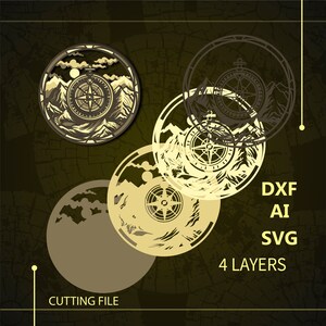 Compass Multilayer SVG/ Compass CNC File / Multilayer Svg/ Cutting File ...