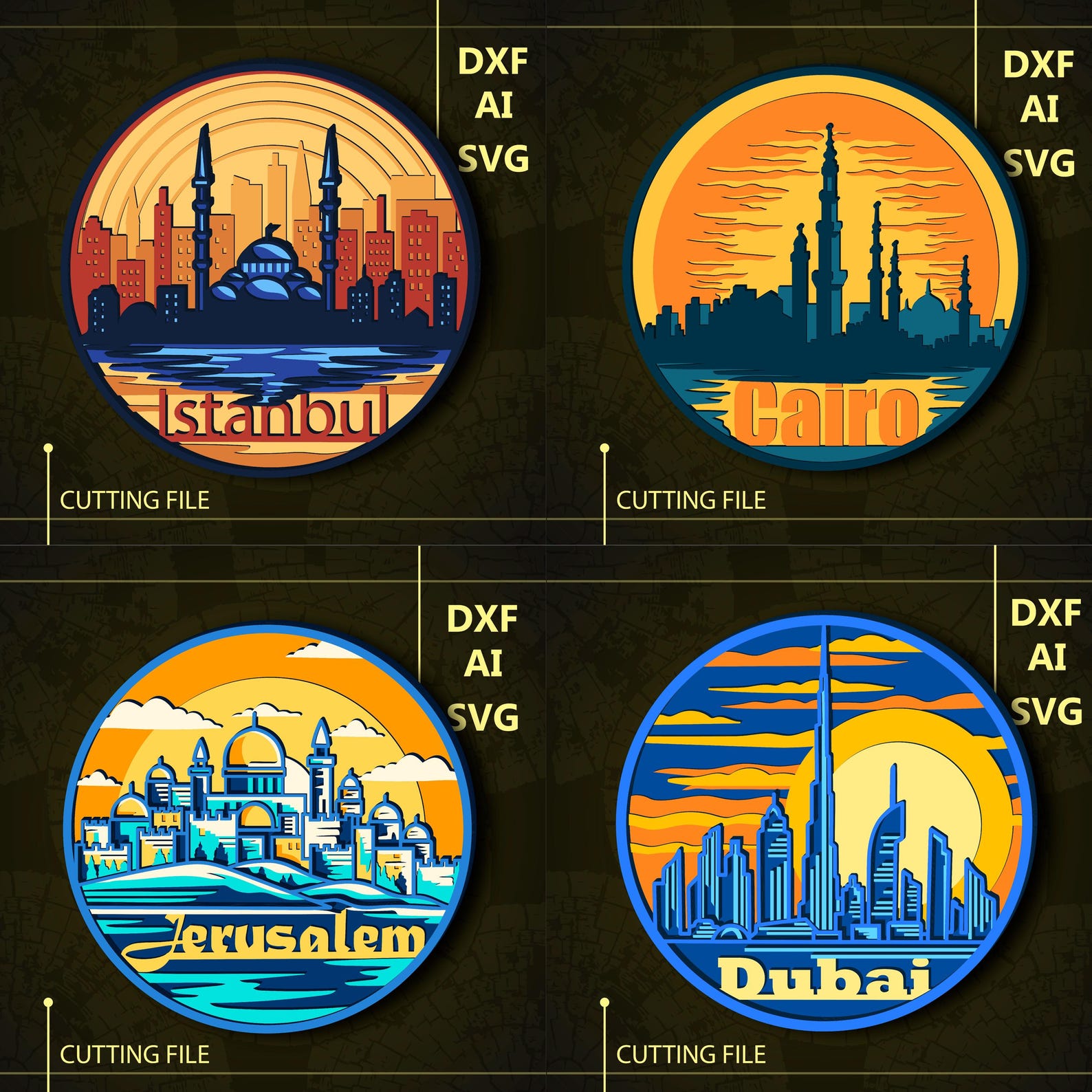 Mega Bundle City Multilayer SVG. CNC. Cricut. Paper Cutting. Laser Cut ...