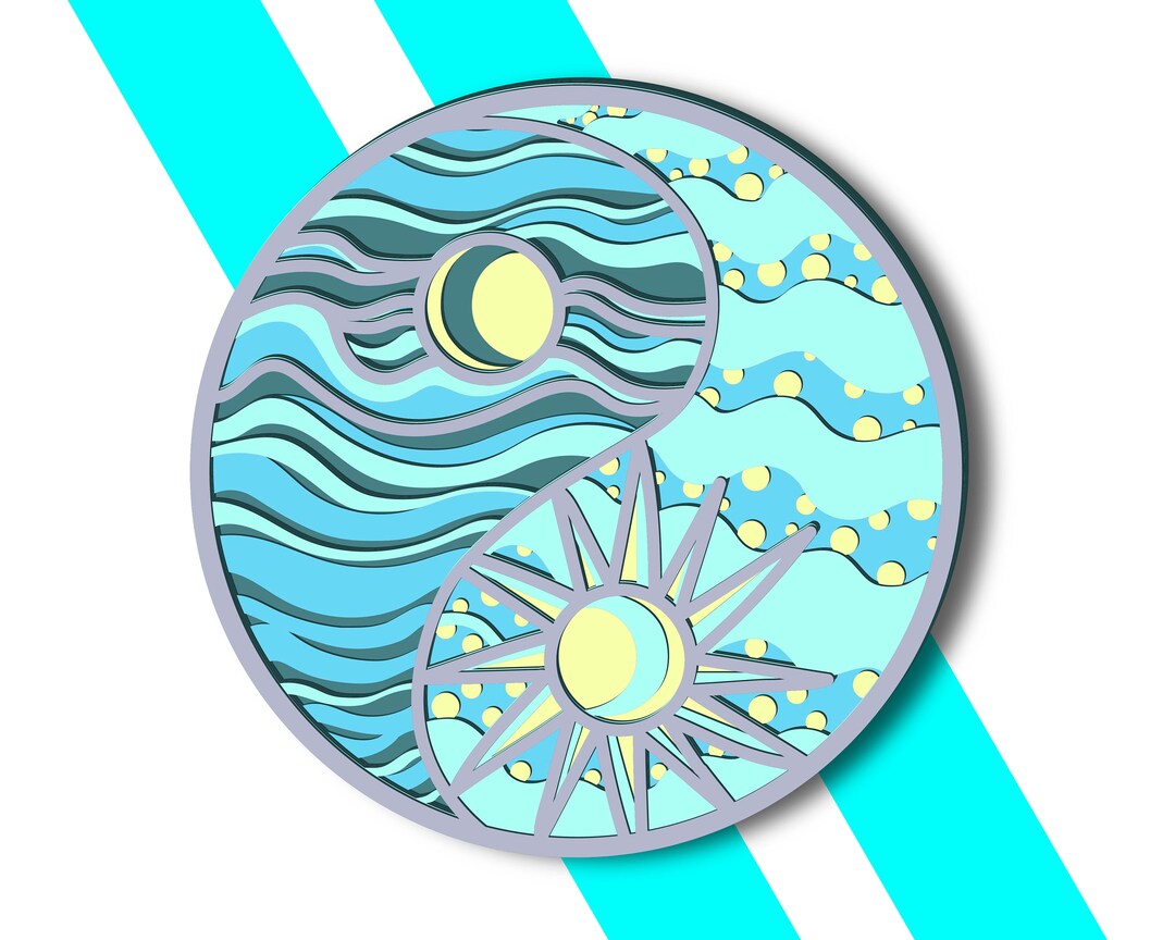 Yin Yang Mandala SVG/ Yin Yang CNC/ Multilayer Svg/cutting File Svg ...
