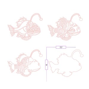 Angler Fish Multilayer SVG/ Angler Fish CNC File/ Cricut File / Cutting ...