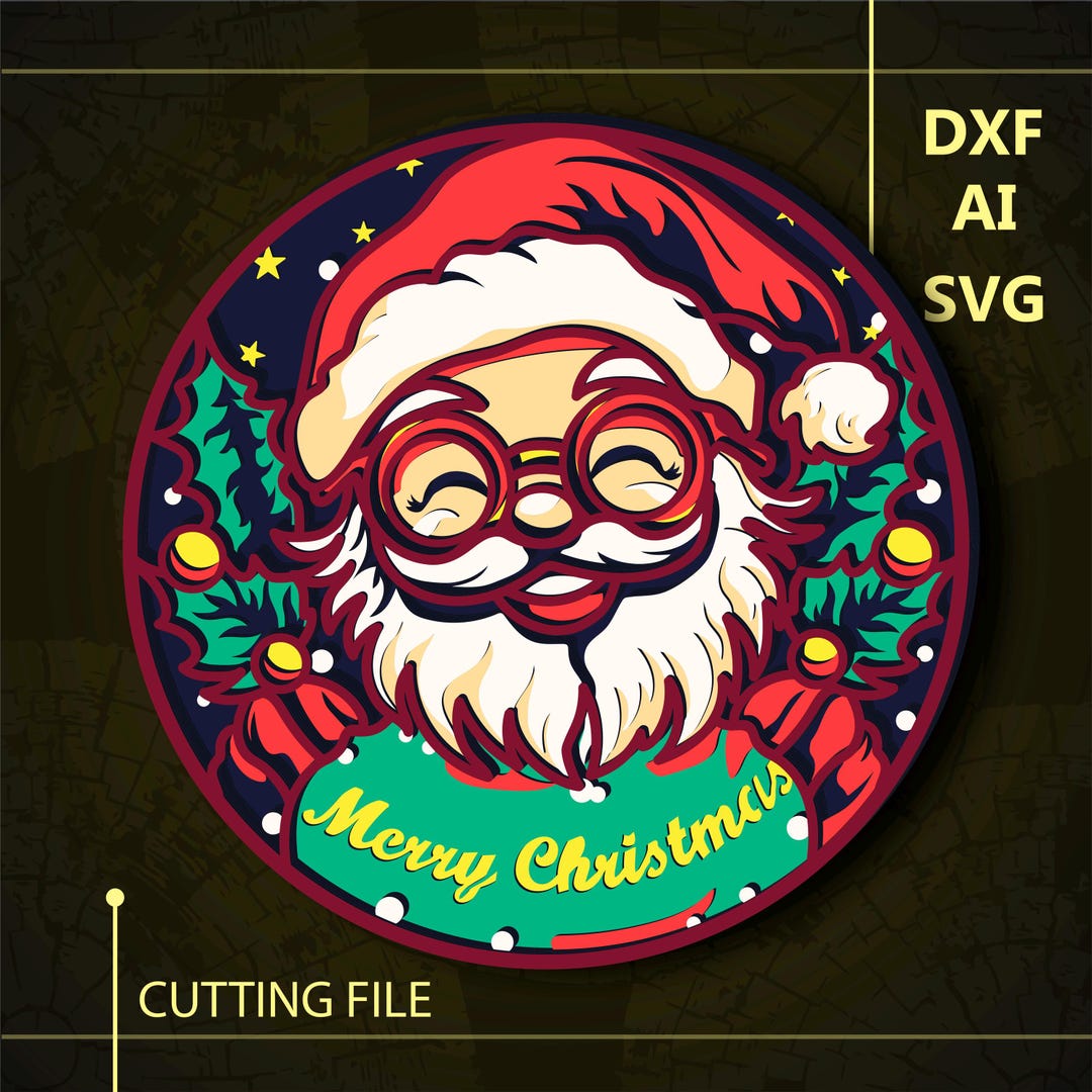 Santa Multilayer SVG. CNC. Cricut. Paper Cutting. Laser Cut File. 3D ...