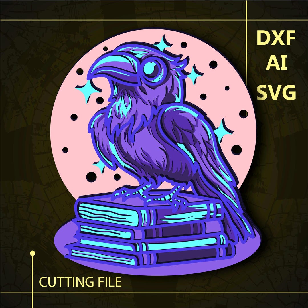 Raven Multilayer SVG. CNC. Cricut. Paper Cutting. Laser Cut File. 3D ...