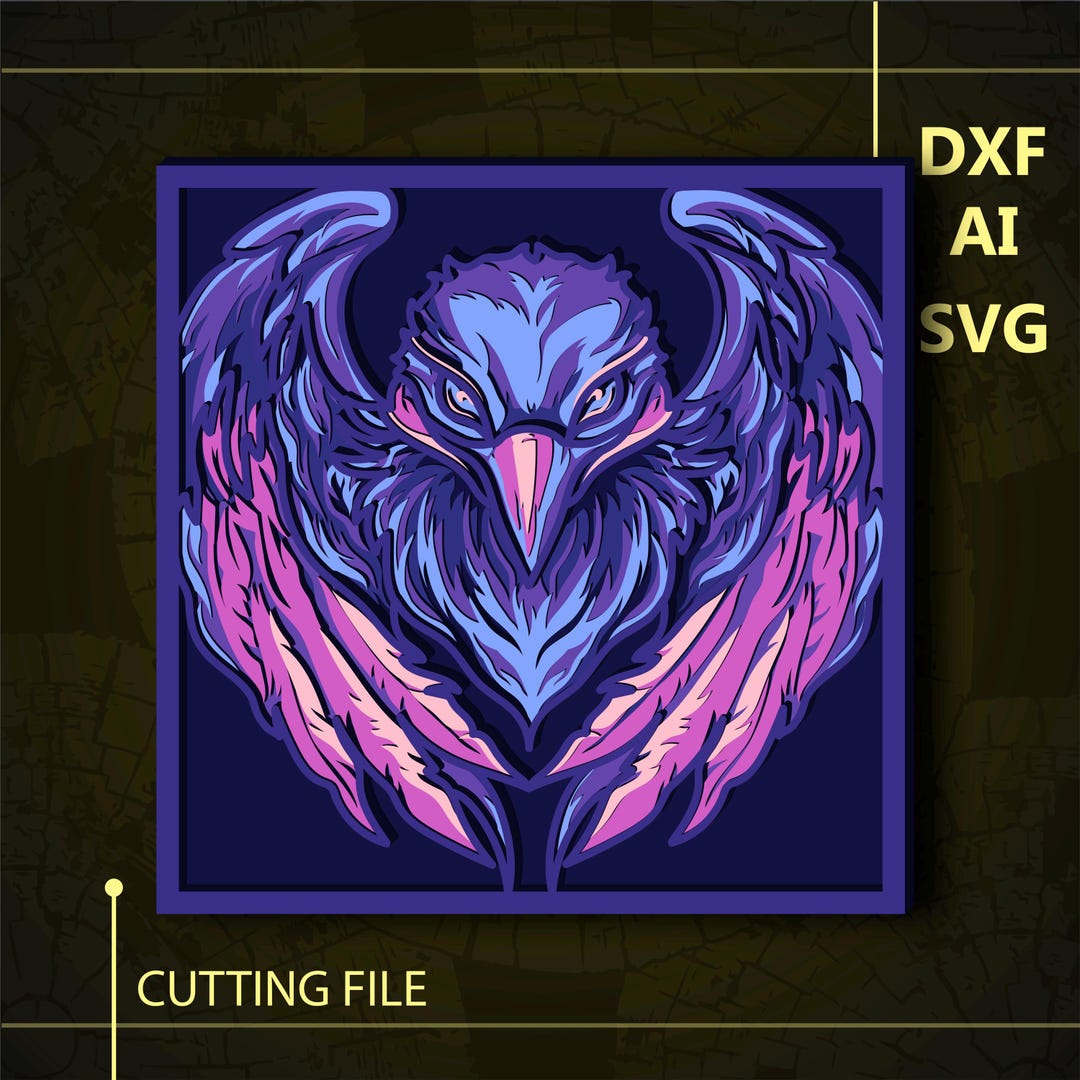 Raven Multilayer SVG/ Raven CNC File/ Cricut File / Cutting File Svg/ Paper Cut/ Laser Cut File ...