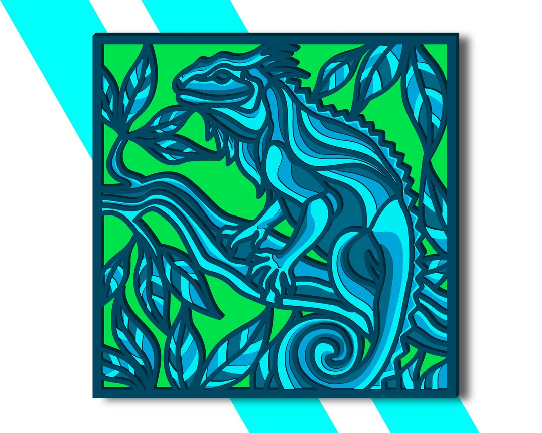 Iguana Multilayer SVG/ Iguana CNC/ Multilayer Svg/ Cutting File Svg ...