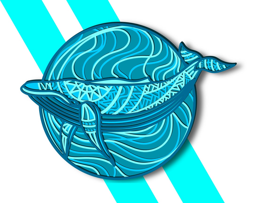 Whale Mandala SVG/ Whale CNC/ Multilayer Svg/ Cutting File Svg/ Paper ...
