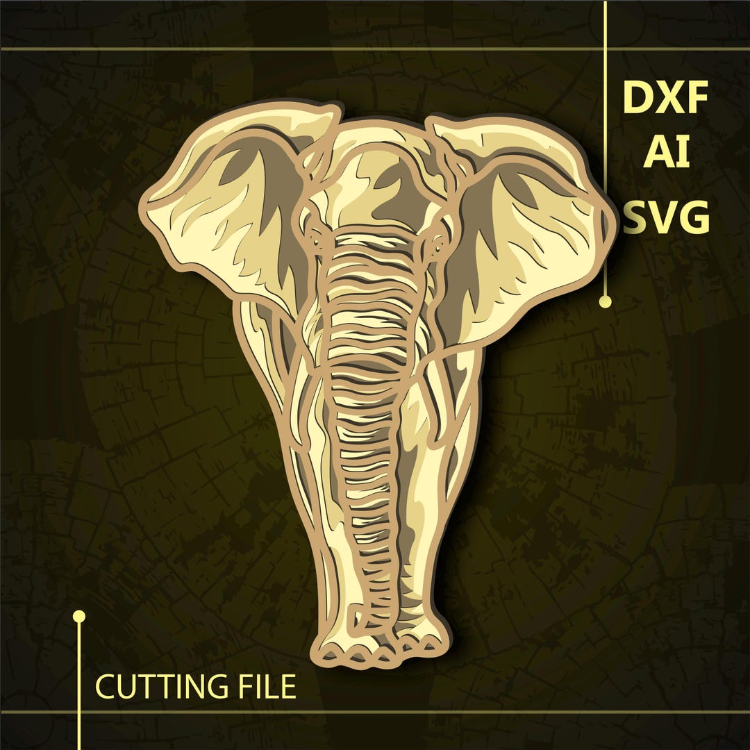 Elephant Multilayer SVG. CNC. Cricut. Paper Cutting. Laser Cut File. 3D ...
