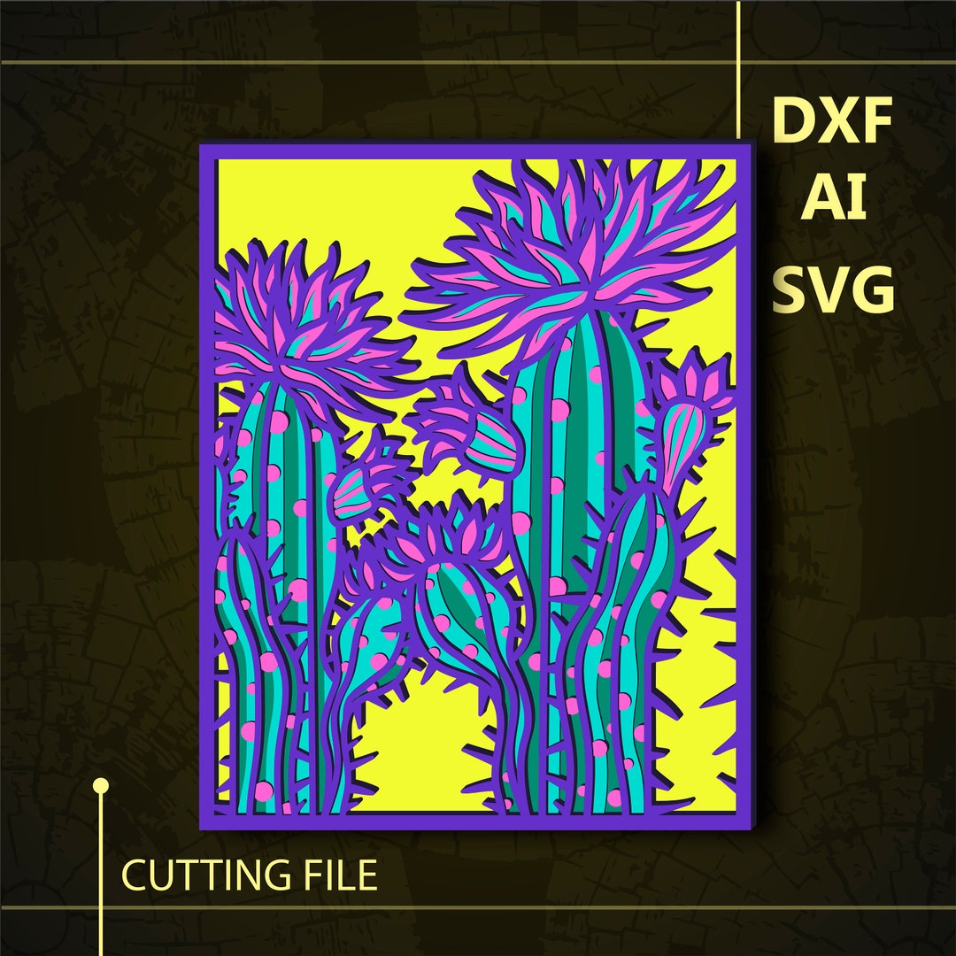 Cactus Multilayer SVG/ Cactus CNC File/ Cricut File / Cutting File Svg ...