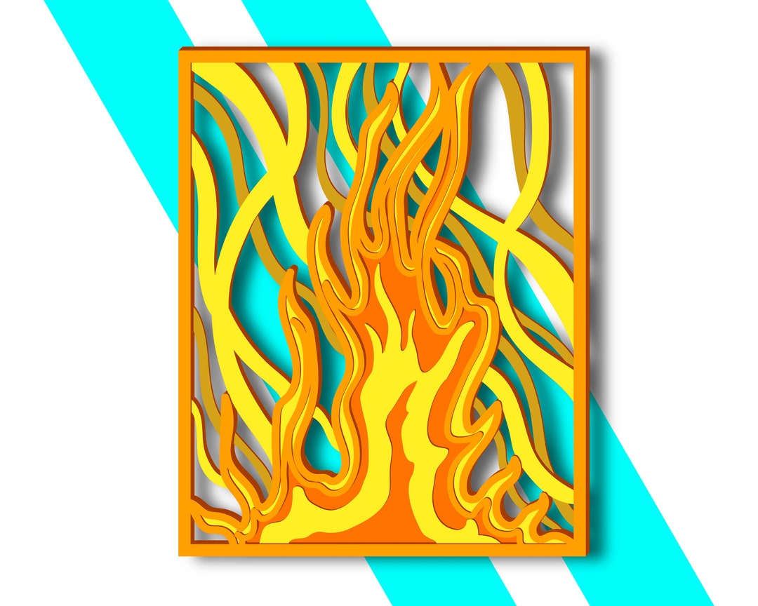 Fire Multilayer SVG/ Fire CNC/ Multilayer Svg/ Cutting File Svg/ Paper ...