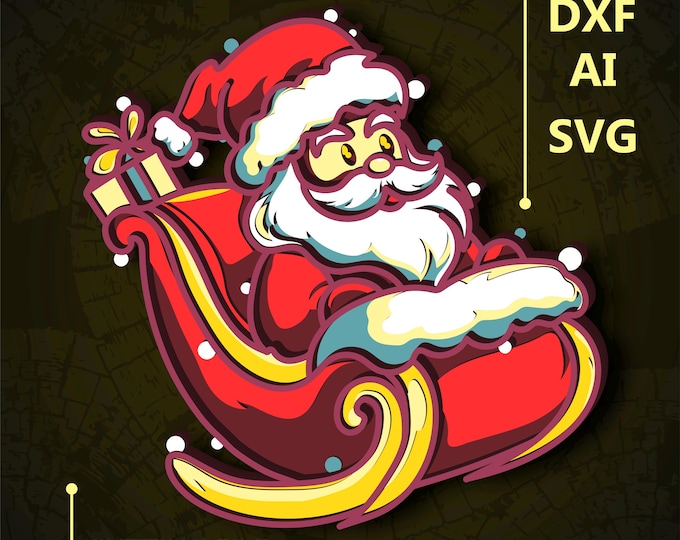 Santa Multilayer SVG. Laser Cut File. Layer Construction. Plywood ...