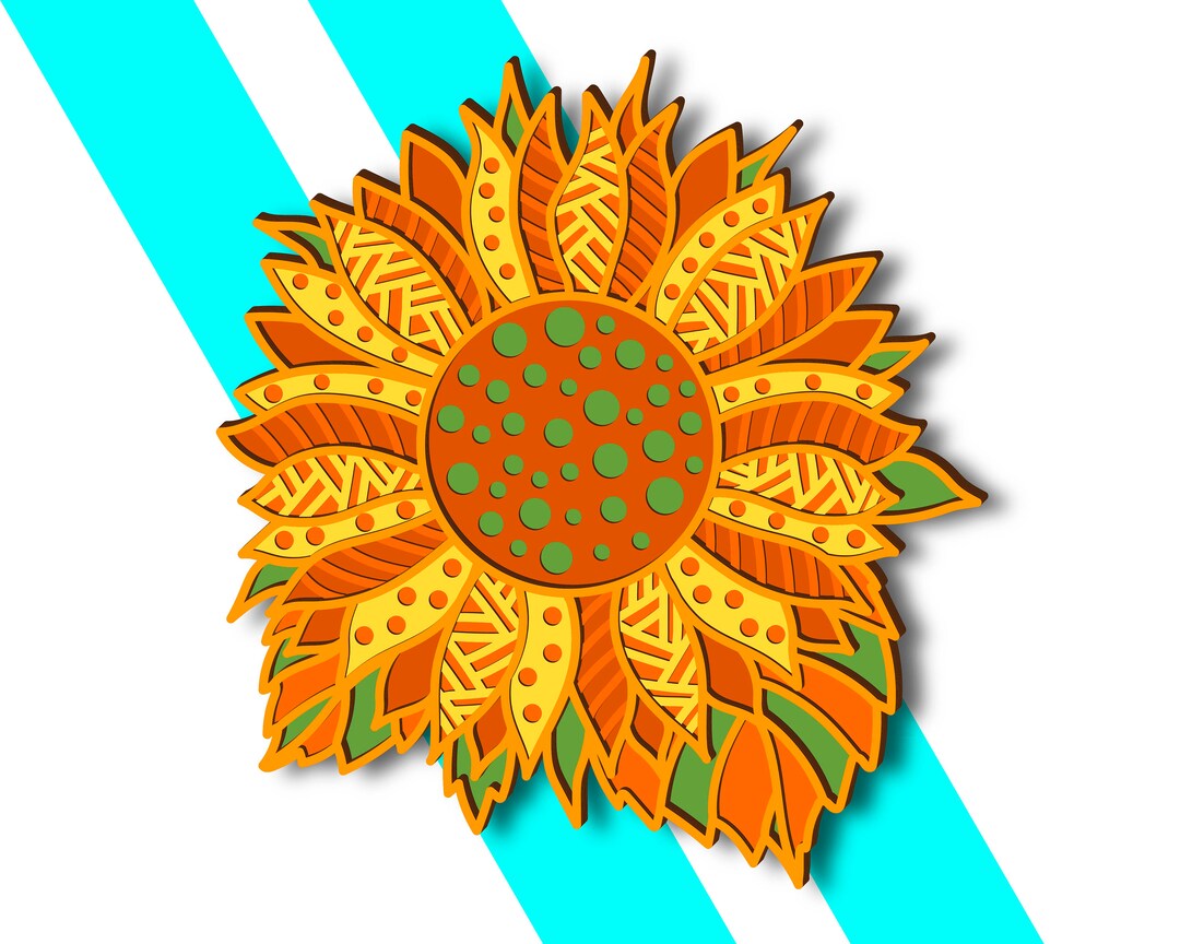Sunflower Multilayer SVG/ Sunflower CNC/ Multilayer Svg/ Cutting File ...