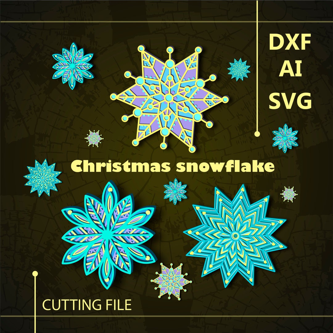 Bundle Christmas Snowflake Multilayer SVG. CNC. Cricut. Paper Cutting ...