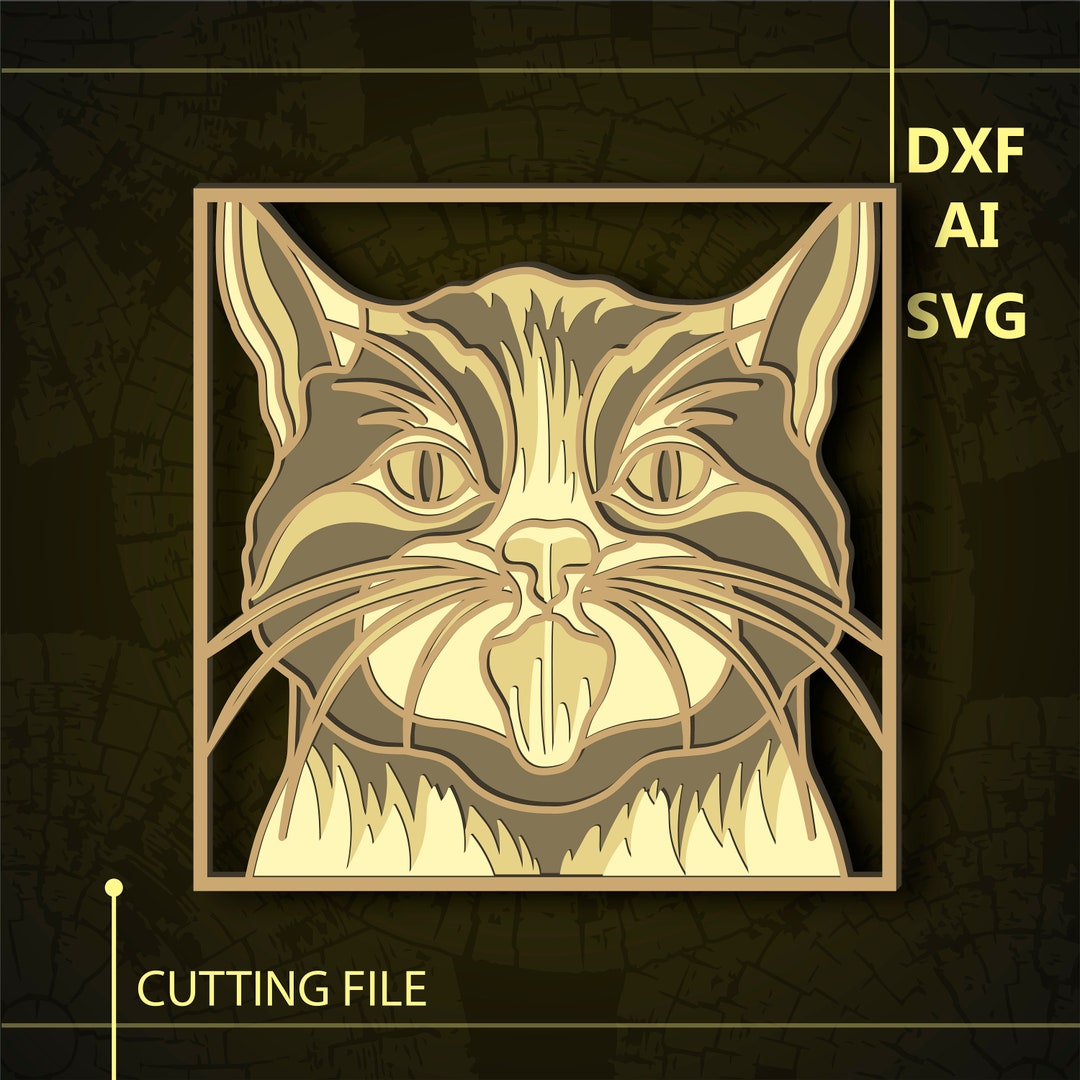 Cat Multilayer SVG/ Cat CNC File/ Cricut File / Cutting File Svg/ Paper ...