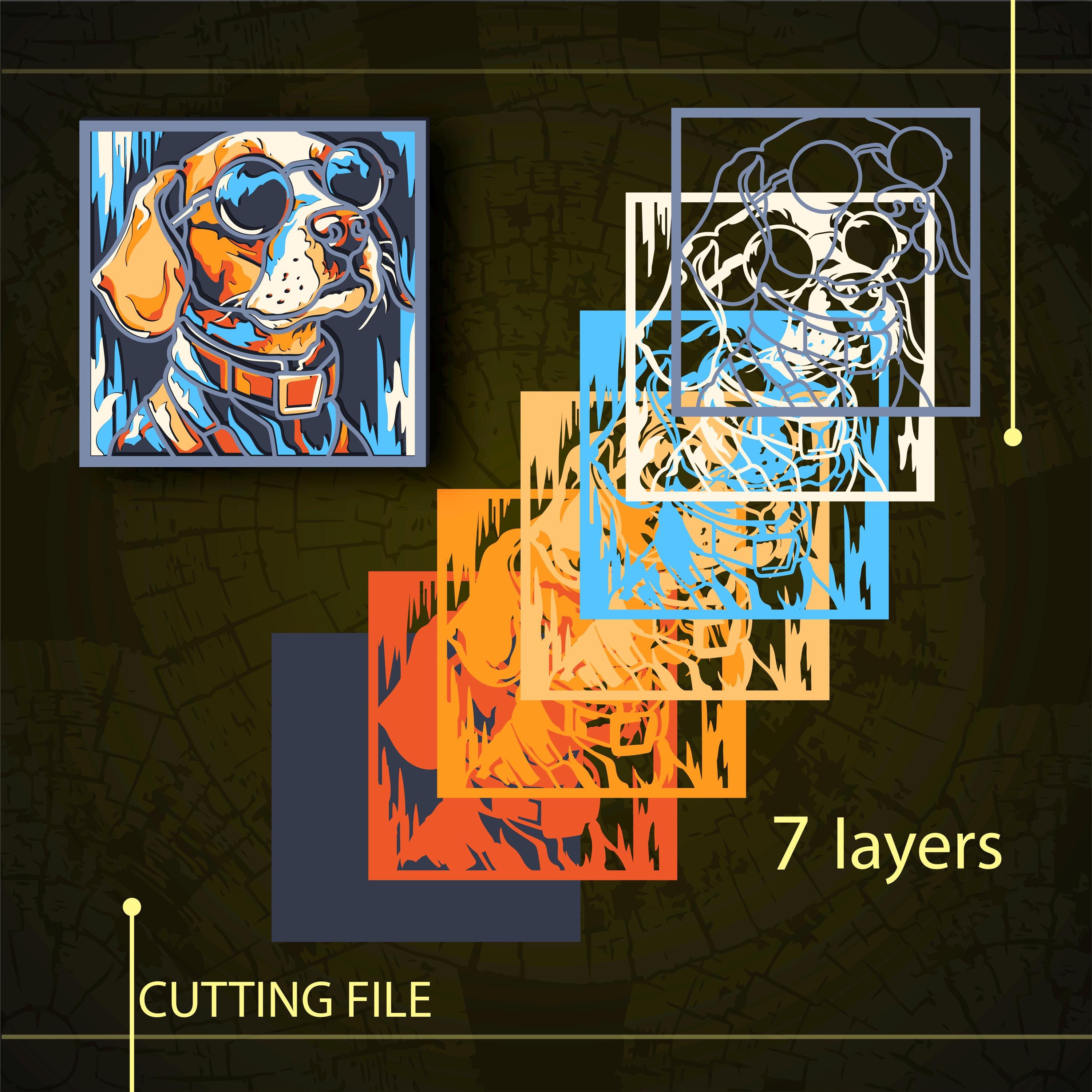 Beagle Dog Multilayer SVG. CNC. Cricut. Paper Cutting. Laser Cut File ...