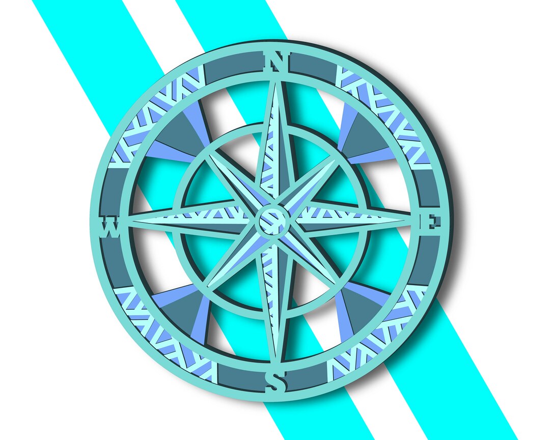 Compass Multilayer SVG/ Compass CNC/ Multilayer Svg/ Cutting File Svg ...