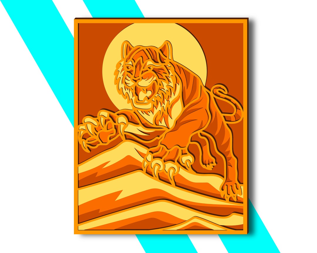 Tiger Multilayer SVG/ Tiger CNC/ Multilayer Svg/ Cutting File Svg ...