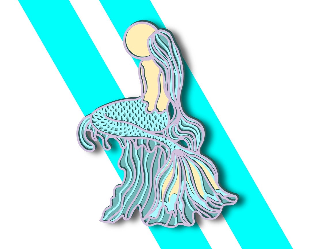 Mermaid Mandala SVG/ Mermaid CNC/ Multilayer Svg/ Cutting File - Etsy