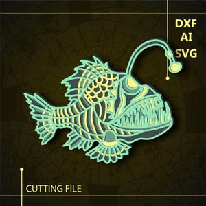 Angler Fish Multilayer SVG/ Angler Fish CNC File/ Cricut File / Cutting ...