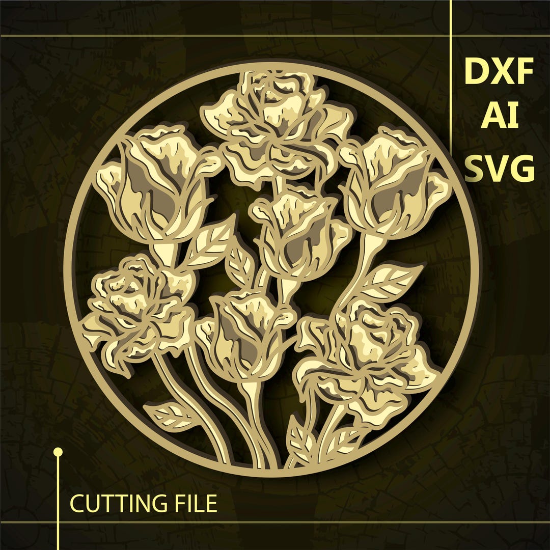 Roses Multilayer SVG/ Roses CNC File/ Cricut File / Cutting File Svg ...