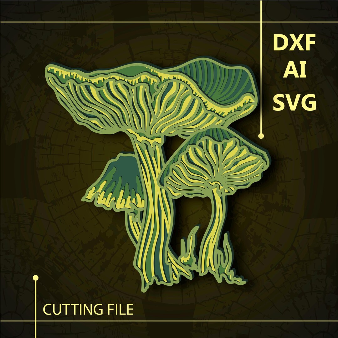 Mushrooms Multilayer SVG. CNC. Cricut. Paper Cutting. Laser Cut File ...
