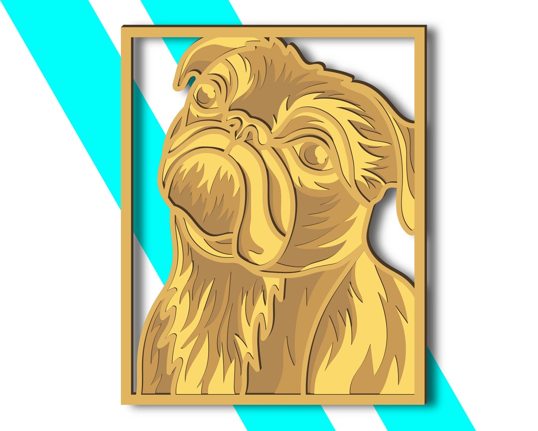 Pug Dog Multilayer SVG/ Pug Dog CNC/ Multilayer Svg/ Cutting File Svg ...