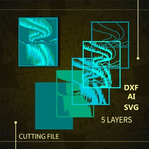 Northern Lights Multilayer SVG/ Northern Lights CNC File/ Cricut File ...