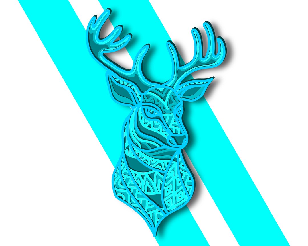 Deer Mandala SVG/ Deer CNC/ Multilayer Svg/ Cutting File Svg/ Paper Cut ...