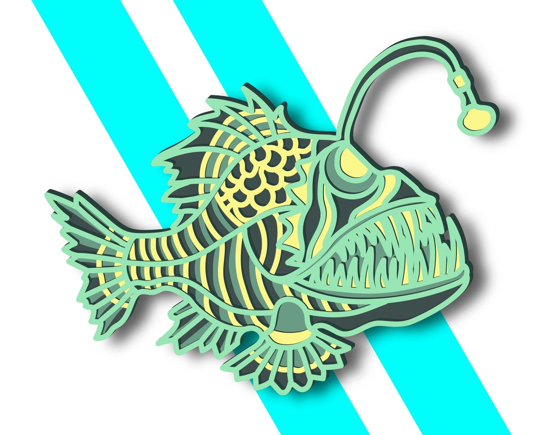 Angler Fish Multilayer SVG/ Angler Fish CNC/ Multilayer Svg/ Cutting ...