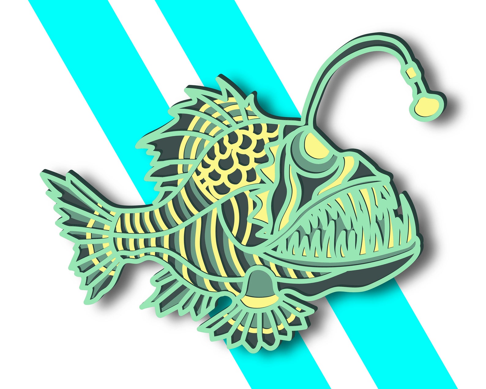 Angler Fish Multilayer SVG/ Angler Fish CNC/ Multilayer Svg/ - Etsy