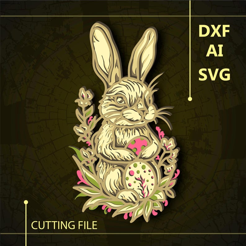Easter Bunny Multilayer SVG. CNC. Cricut. Paper Cutting. Laser Cut File ...