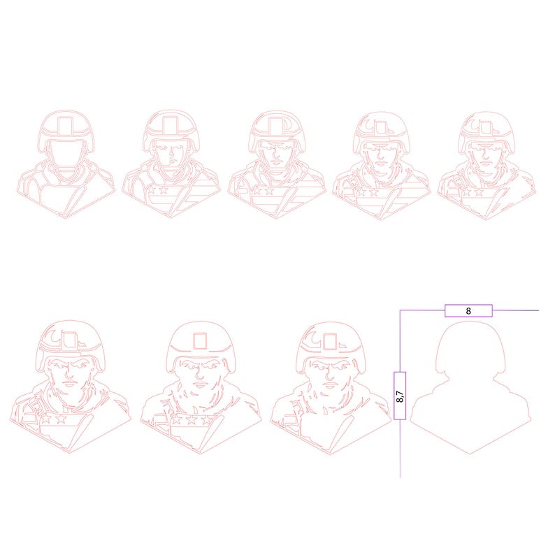 American Soldier Multilayer SVG. CNC. Cricut. Paper Cutting. Laser Cut ...