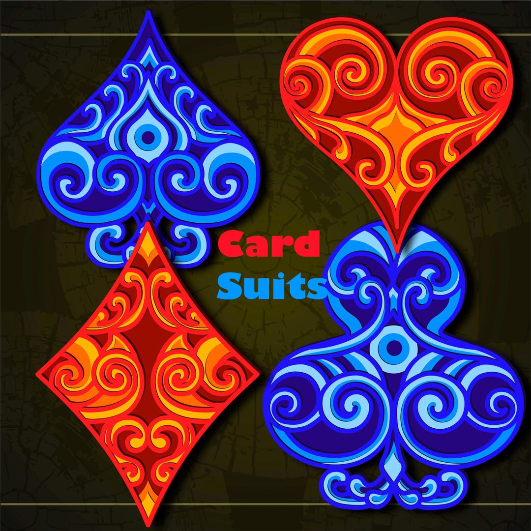 Bundle Card Suits Multilayer SVG. CNC. Cricut. Paper Cutting. Laser Cut ...