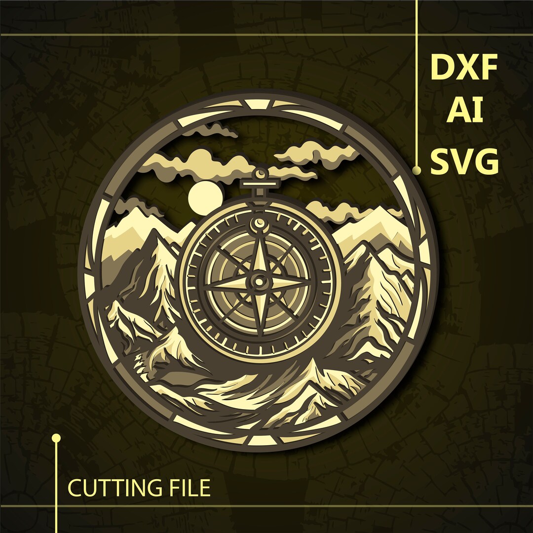Compass Multilayer SVG/ Compass CNC File / Multilayer Svg/ Cutting File ...