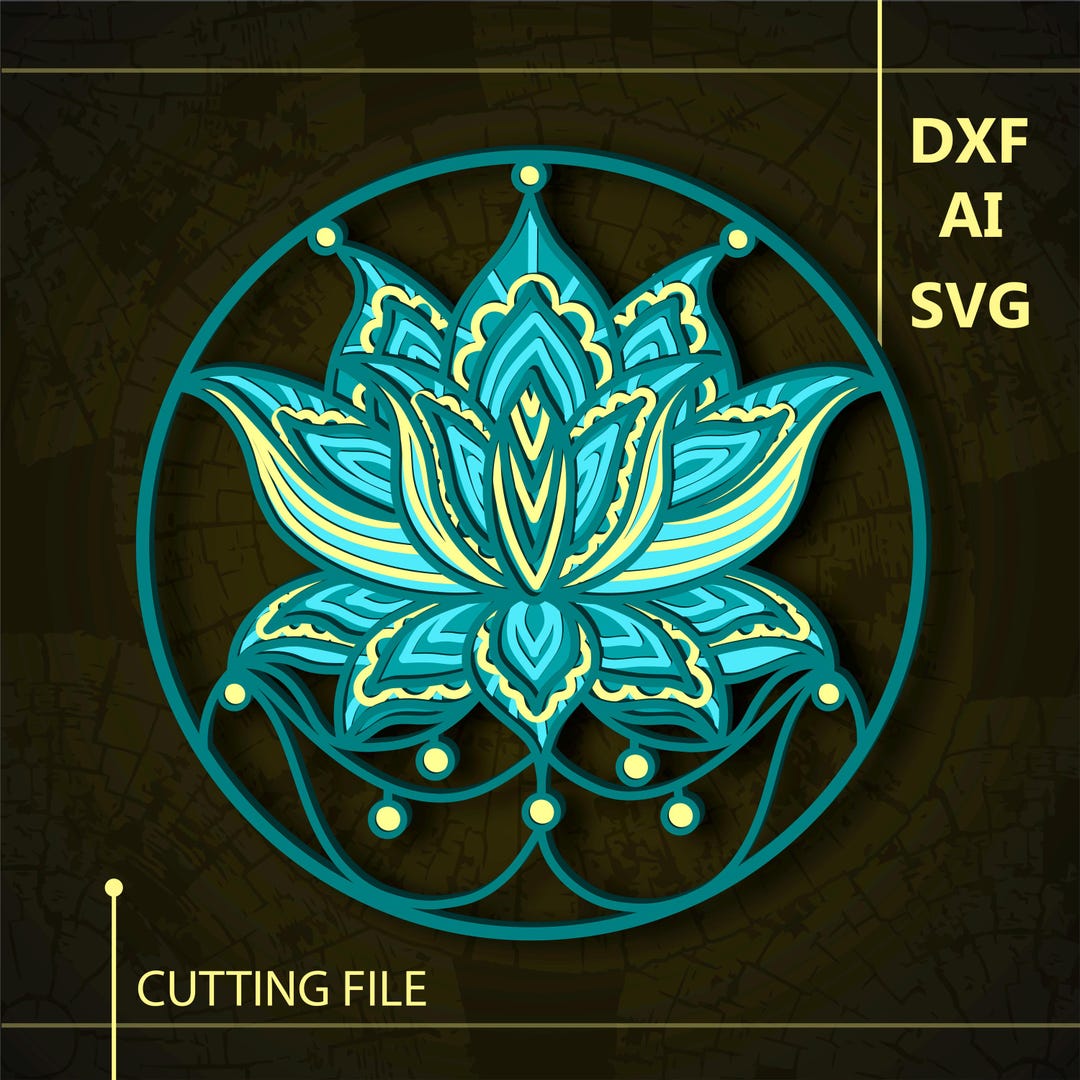 Lotus Multilayer SVG/ Lotus CNC File/ Cricut File/ Cutting File Svg ...