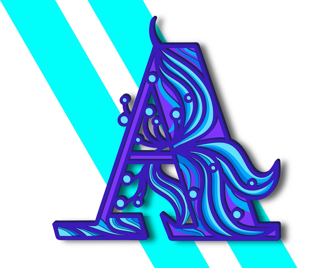 Split Letter A. Alphabet Multilayer SVG/ Split Letter A. Alphabet CNC ...