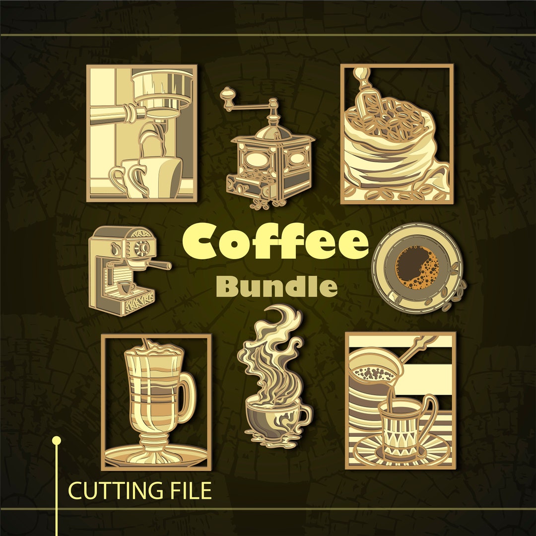 Bundle Coffee Multilayer SVG/ Coffee CNC File/ Cricut File/ Cutting ...