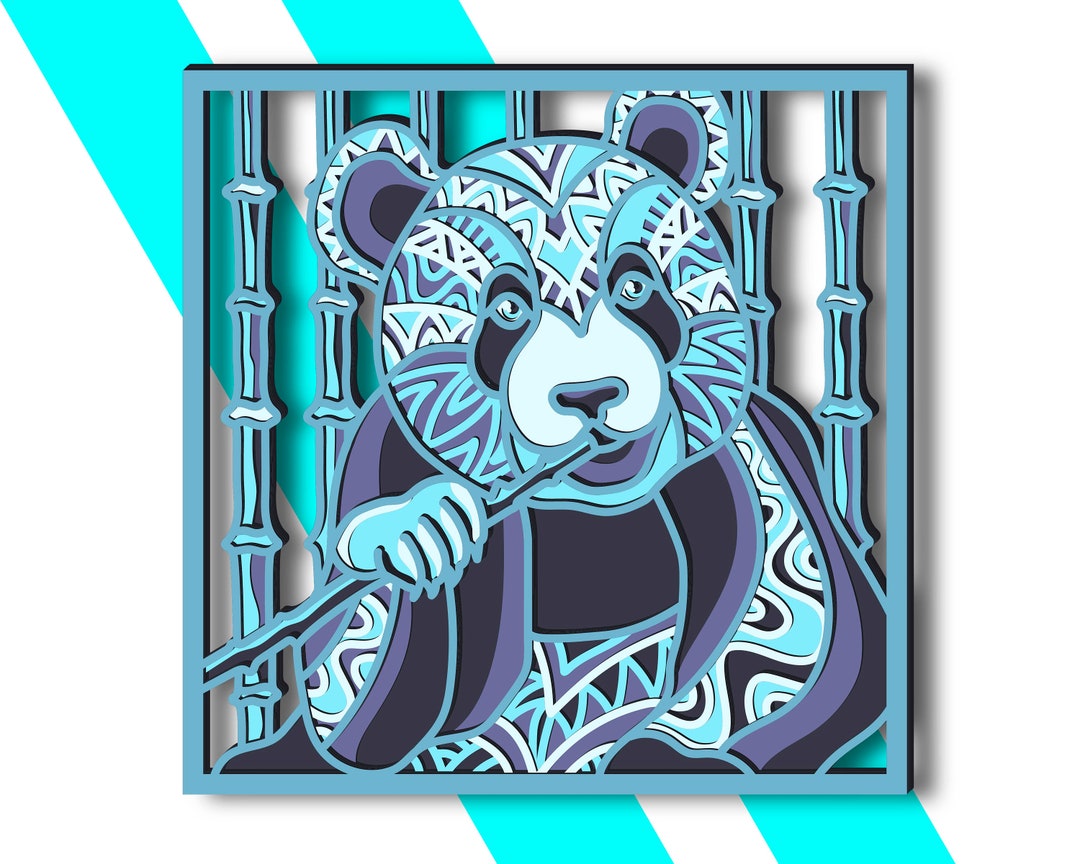 Panda Mandala SVG/ Panda CNC/ Multilayer Svg/ Cutting File Svg/ Paper ...