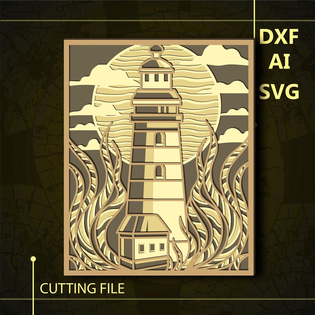Lighthouse Multilayer SVG. CNC. Cricut. Paper Cutting. Laser Cut File ...