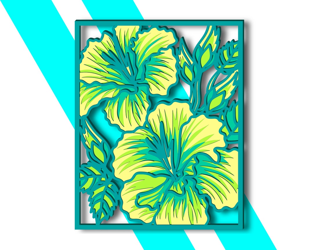Chinese Hibiscus Multilayer SVG/ Chinese Hibiscus CNC/ Multilayer Svg ...