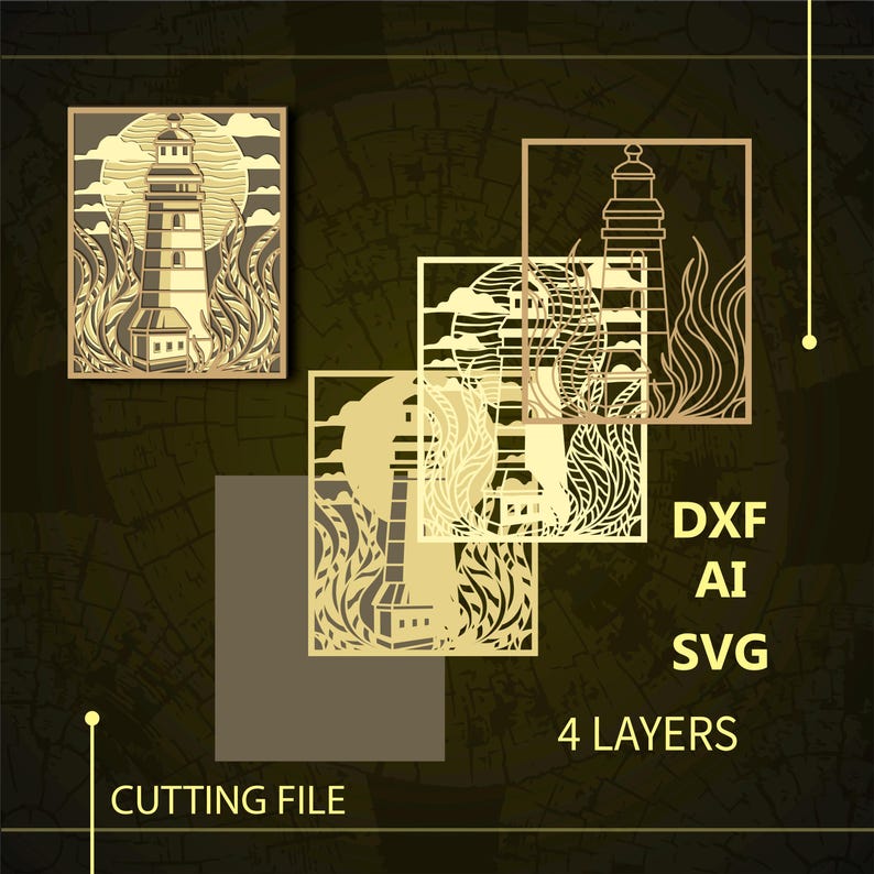 Lighthouse Multilayer SVG. CNC. Cricut. Paper Cutting. Laser Cut File ...