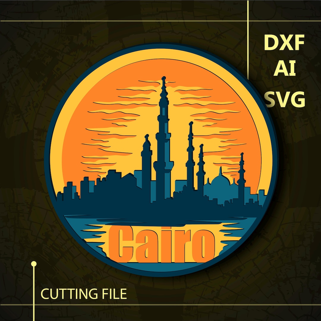 Cairo City Multilayer SVG/ Cairo City CNC File/ Cricut File / Cutting File Svg/ Paper Cut/ Laser ...
