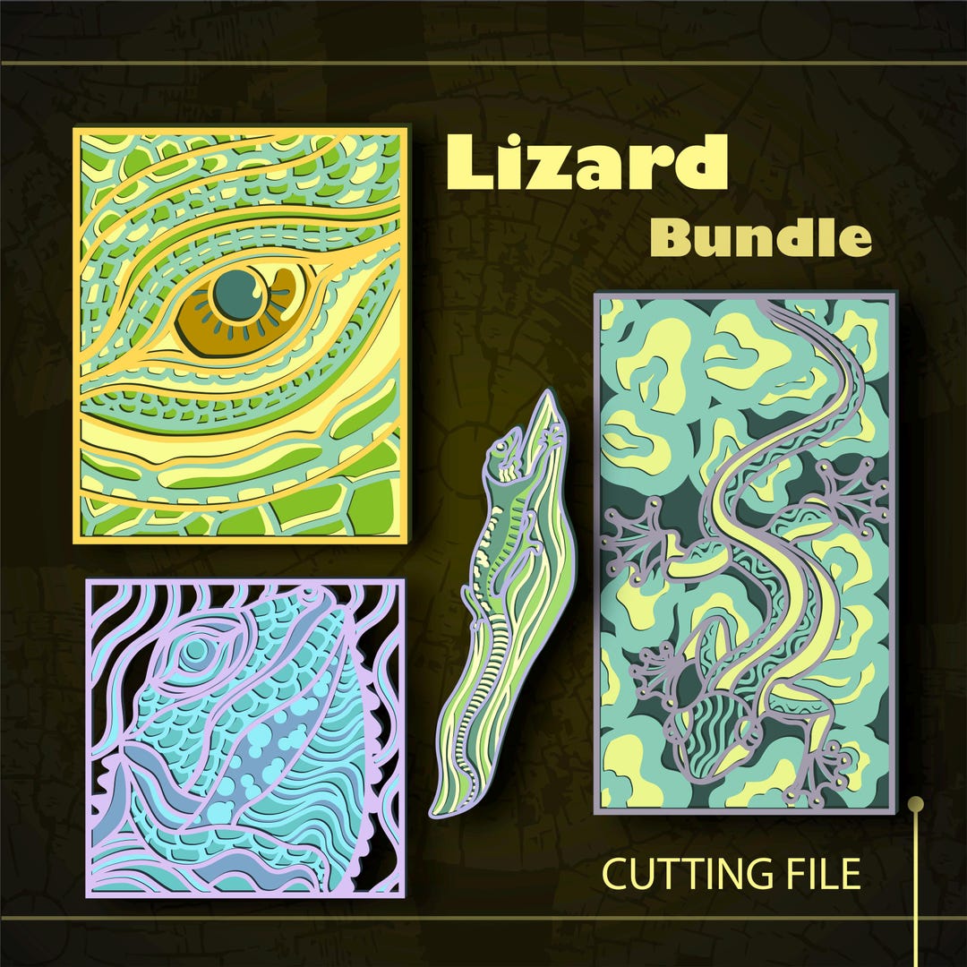 Bundle Lizard Multilayer SVG. CNC. Cricut. Paper Cutting. Laser Cut ...
