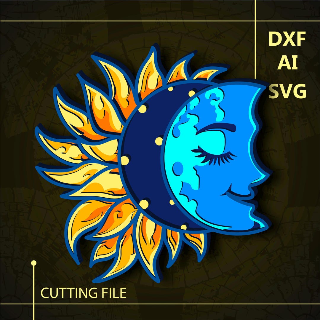 Moon Sun Multilayer SVG. CNC. Cricut. Paper Cutting. Laser Cut File. 3D ...