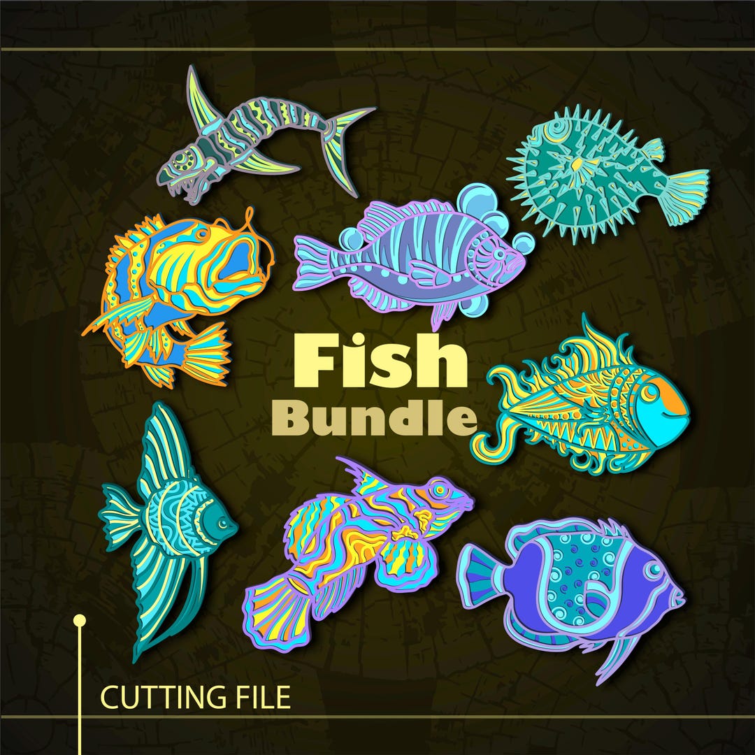 Bundle Fish Multilayer Svg/fish CNC File/ Cricut File/ Cutting File Svg ...
