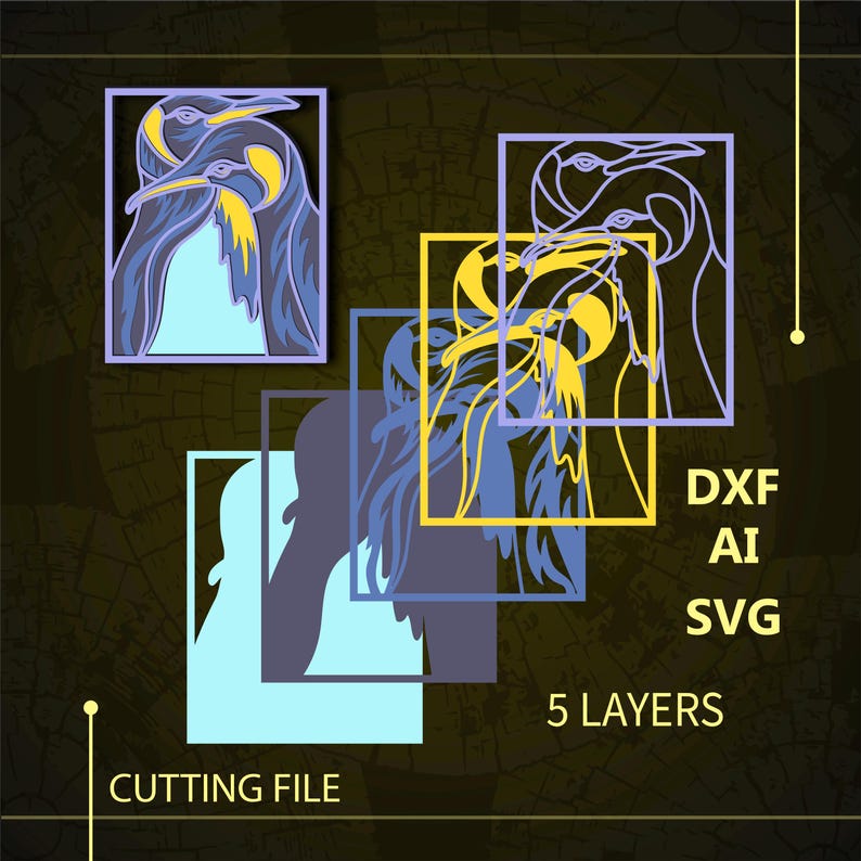 Bundle Penguins Multilayer SVG. CNC. Cricut. Paper Cutting. Laser Cut ...