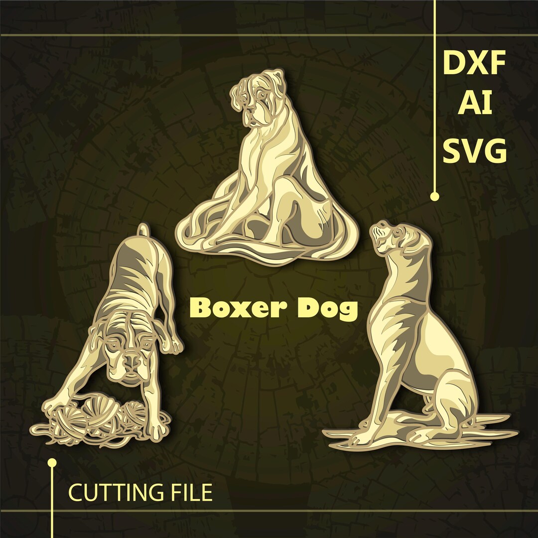 Bundle Boxer Dog Multilayer SVG/ Bundle Boxer Dog CNC File/ Cutting ...