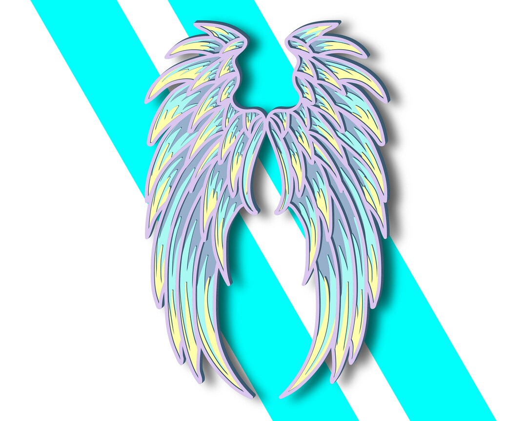 Alas de ángel Multicapa SVG/ Alas de ángel CNC/ Multicapa svg/ Archivo ...