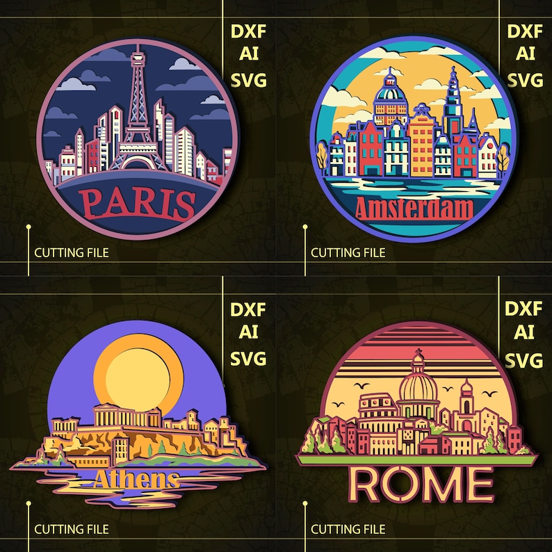 Mega Bundle City Multilayer SVG. CNC. Cricut. Paper Cutting. Laser Cut ...