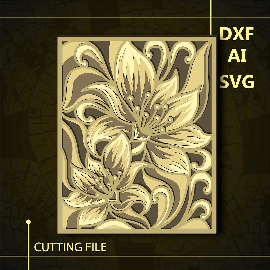 Lily Flower Multilayer SVG/ Lily Flower CNC File/ Cricut File / Cutting ...